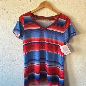 LuLaRoe | Tops | Lularoe Christy T Red Blue Stripe Size S Nwt | Poshmark
